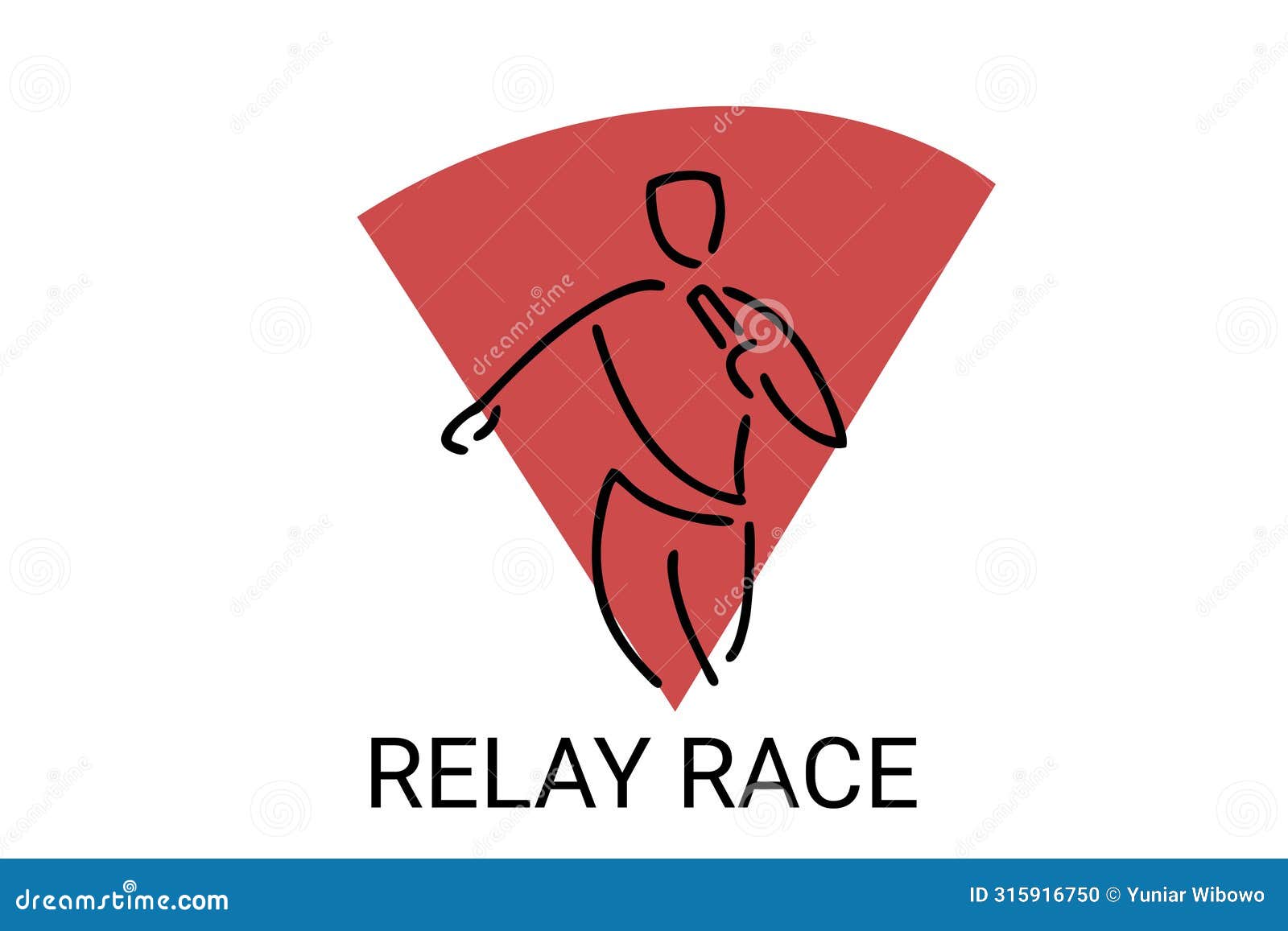 Relay Race Sport Vector Line Icon. Practice Relay Race Stock Vector ...
