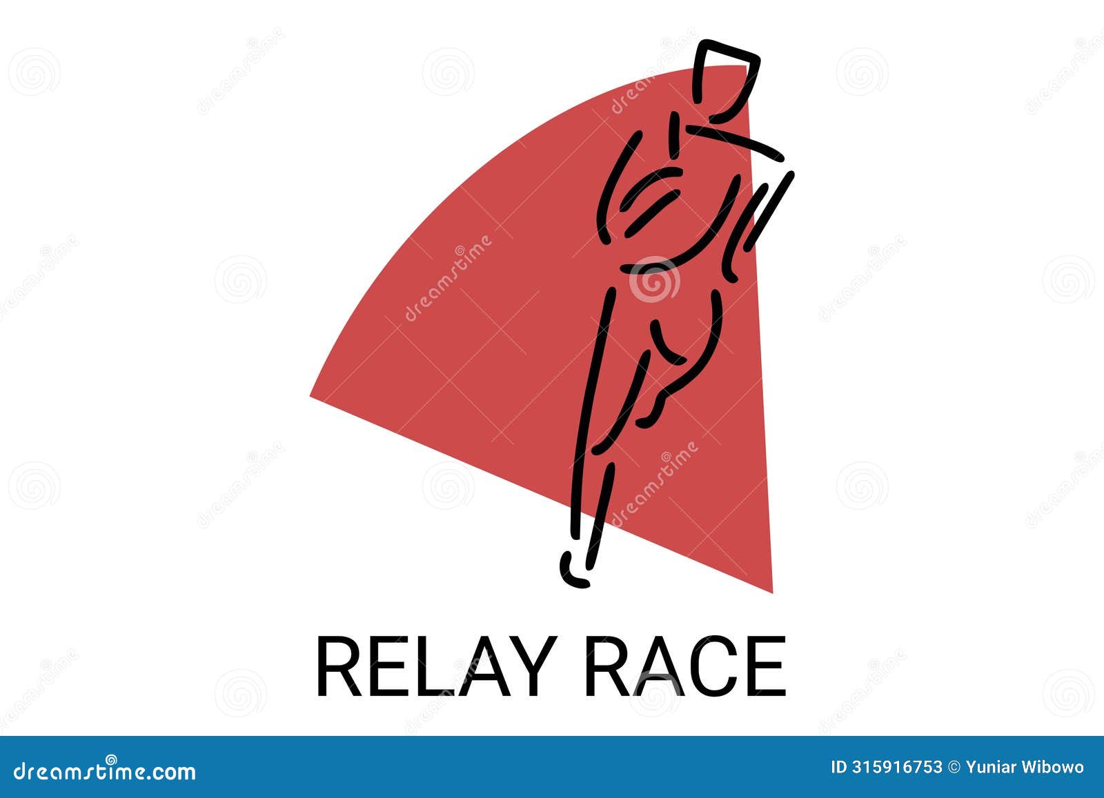 Relay Race Sport Vector Line Icon. Practice Relay Race Stock Vector ...