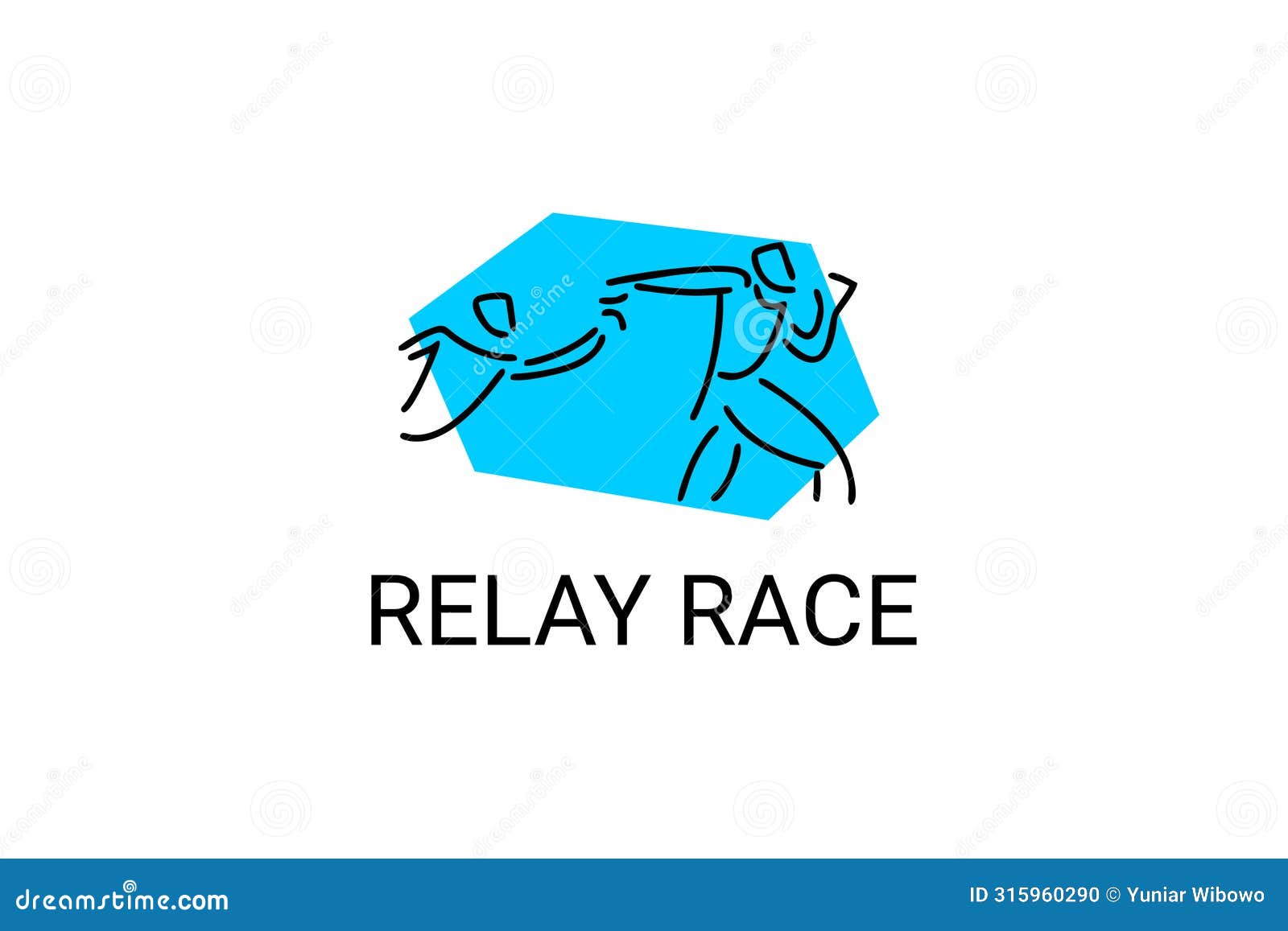 Relay Race Sport Vector Line Icon. Practice Relay Race Stock Vector ...