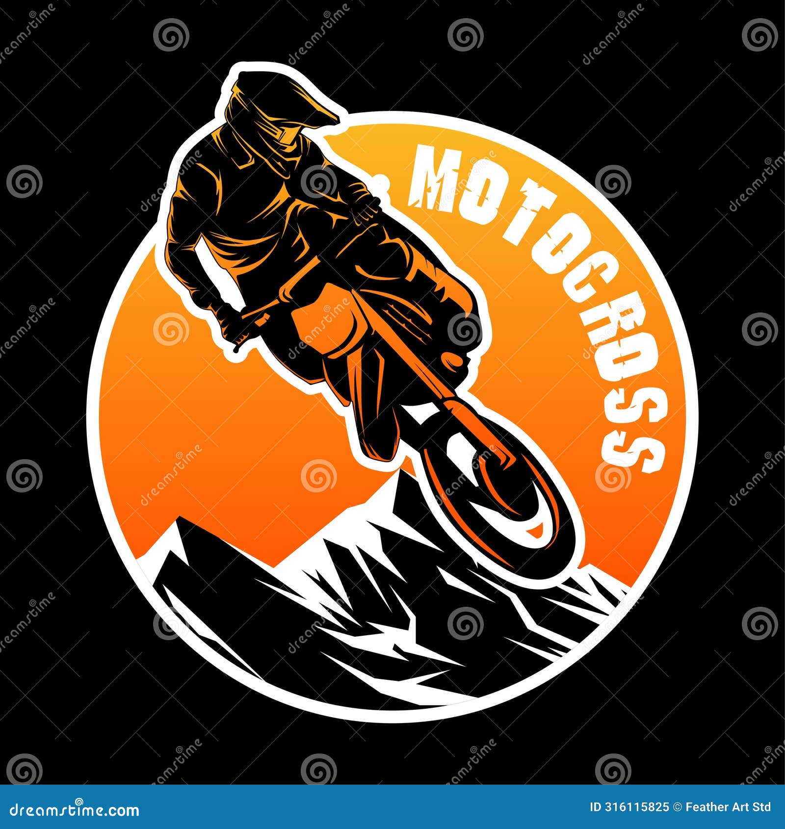 Motorcross Illustration Logo Emblem Badge Stock Vector - Illustration ...