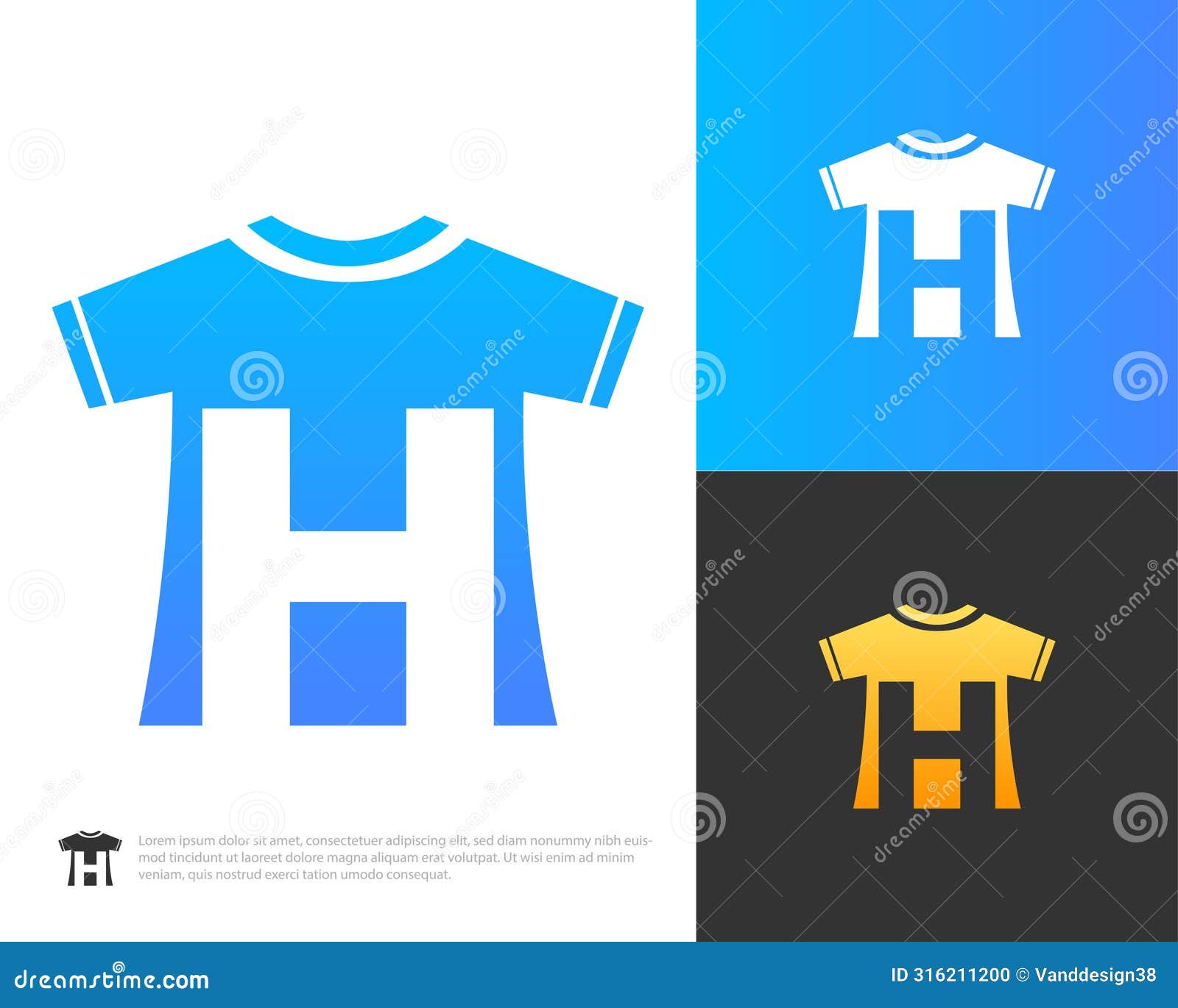 Letter H T Shirt Logo Design Vector Template Stock Vector ...