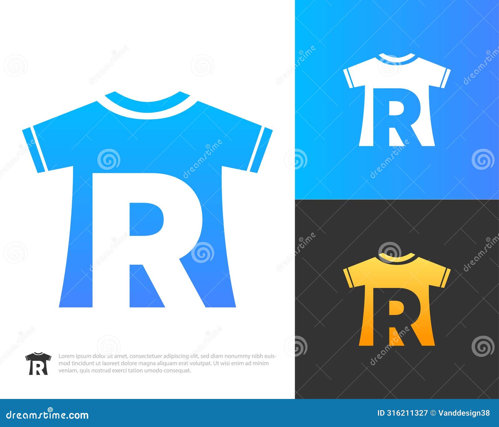 Letter R T Shirt Logo Design Vector Template Stock Vector ...
