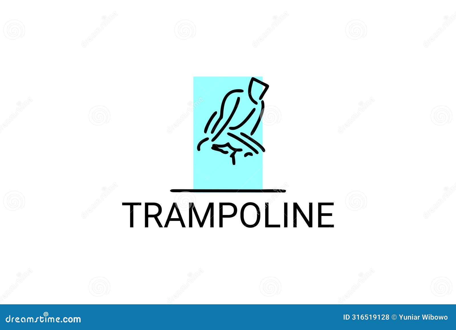 Trampoline Sport Vector Line Icon. Practice Trampoline Stock Vector ...