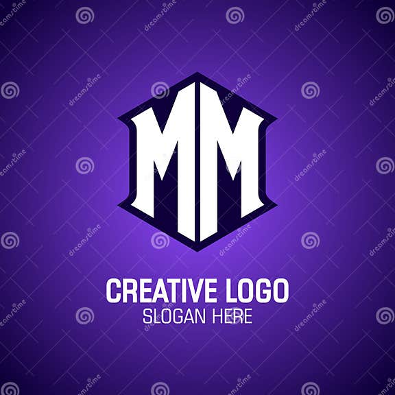 MM Initials Monogram Text Elegant Design. Modern Style Creative in ...