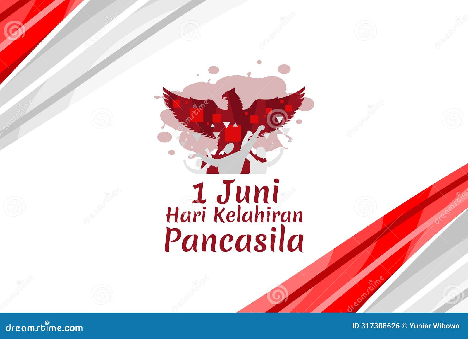 Translation: June 1, Happy Birthday Pancasila (1 Juni, Selamat Hari ...
