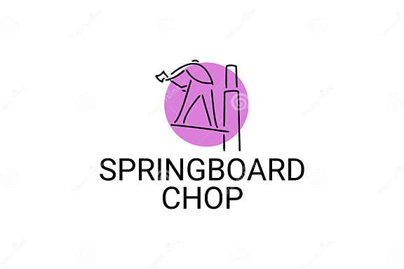 Springboard Chop Vector Line Icon. Lumberjack Sport Stock Vector ...