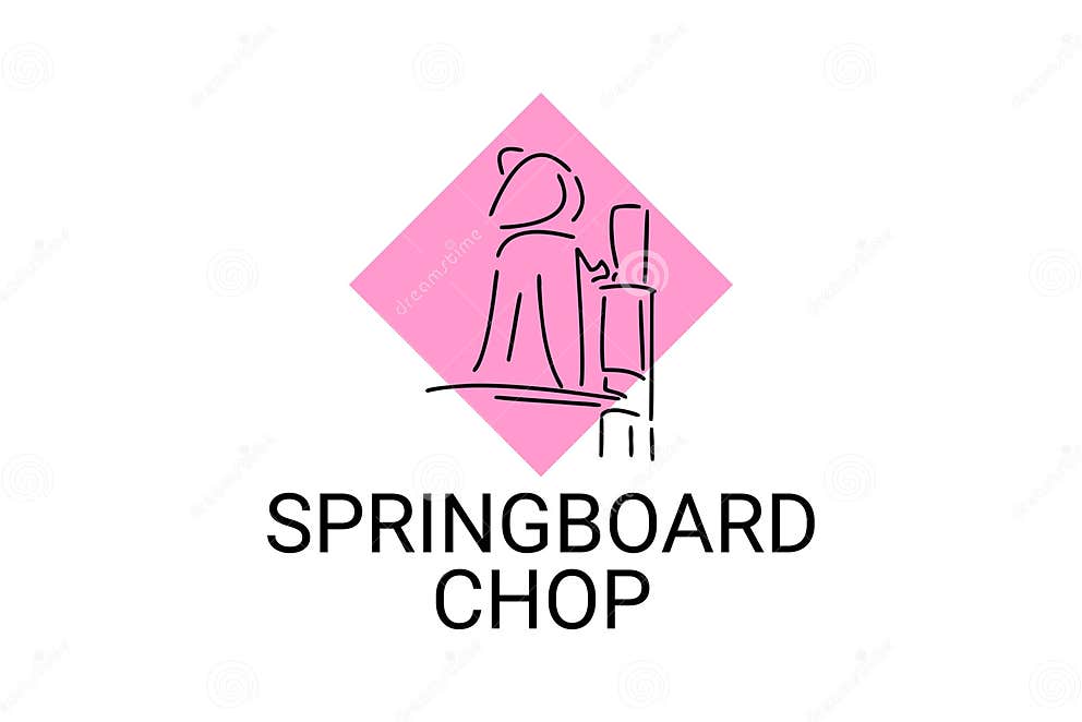 Springboard Chop Vector Line Icon. Lumberjack Sport Stock Vector ...