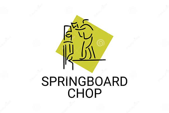 Springboard Chop Vector Line Icon. Lumberjack Sport Stock Vector ...