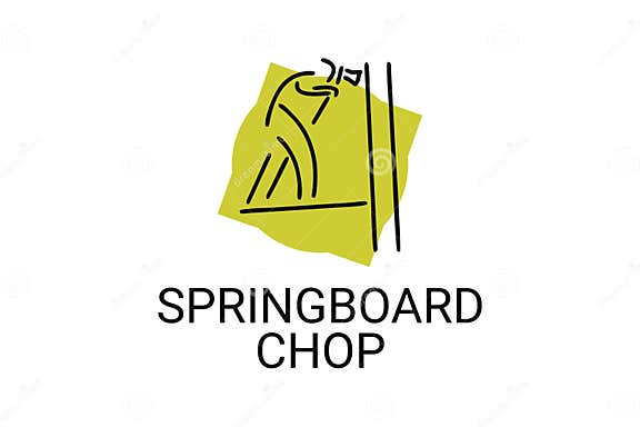 Springboard Chop Vector Line Icon. Lumberjack Sport Stock Vector ...