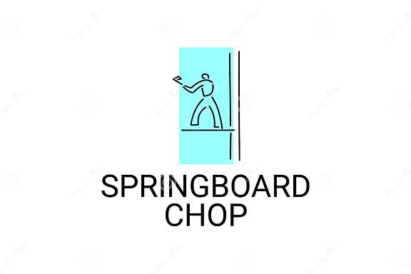 Springboard Chop Vector Line Icon. Lumberjack Sport Stock Vector ...