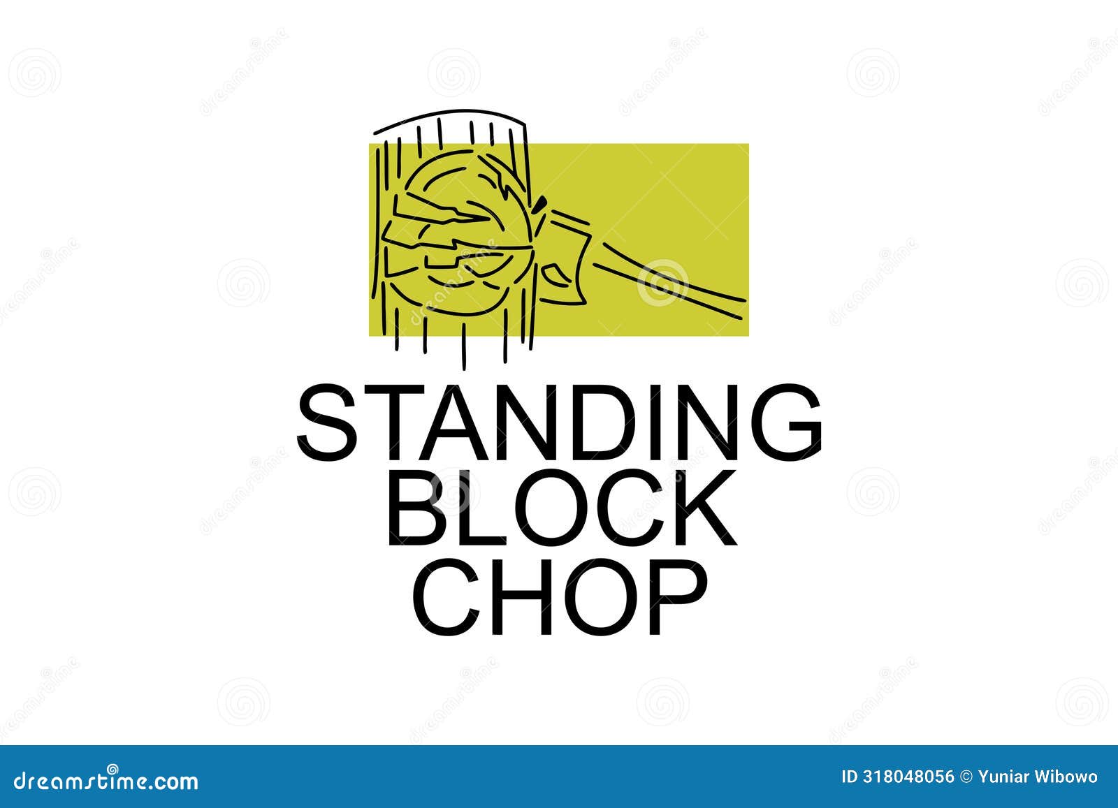 Standing Block Chop Vector Line Icon. Lumberjack Sport Stock Vector ...