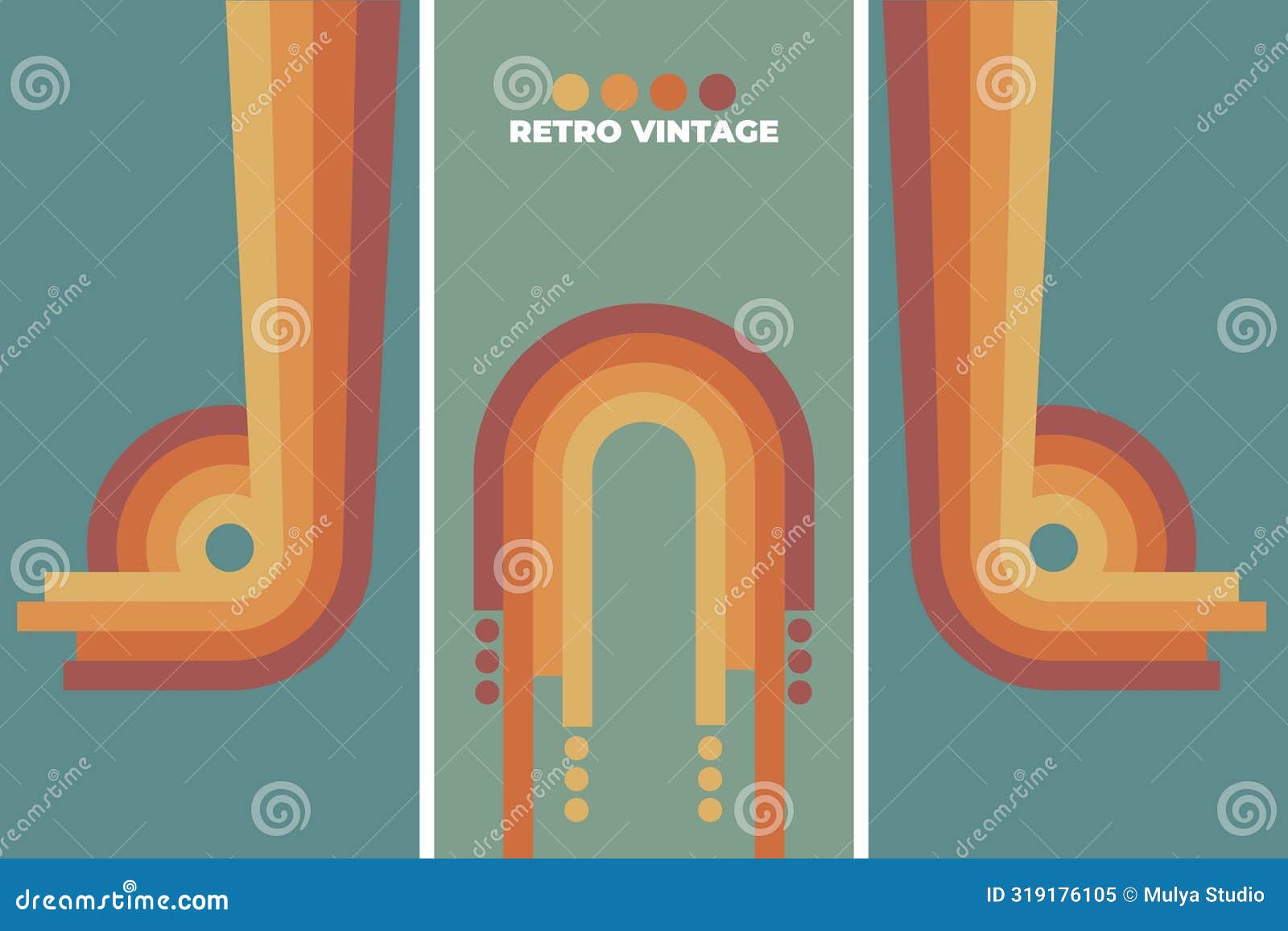 Nostalgia Retro Vintage 1970s Vector Fullcolor Stock Vector ...