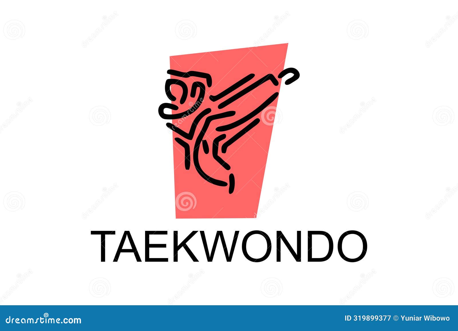 Taekwondo Sport Vector Line Icon. Sportsman, Fighting Stance Stock ...