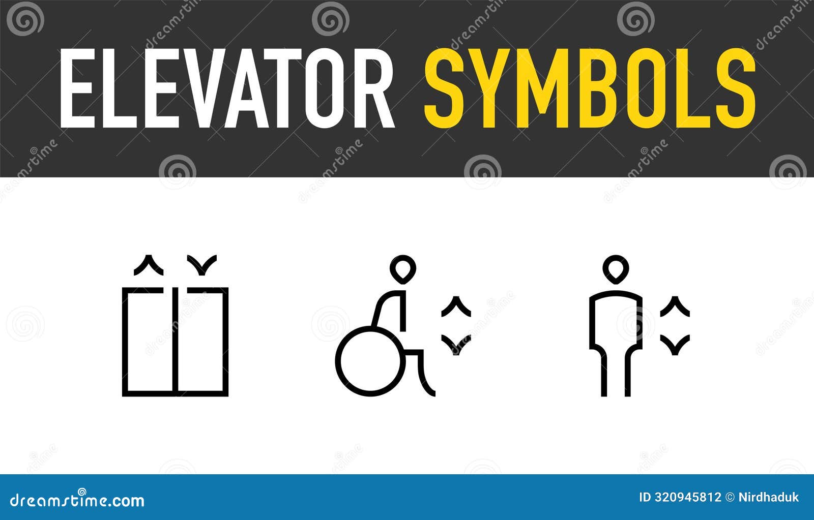 Elevator symbols icons. stock vector. Illustration of public - 320945812