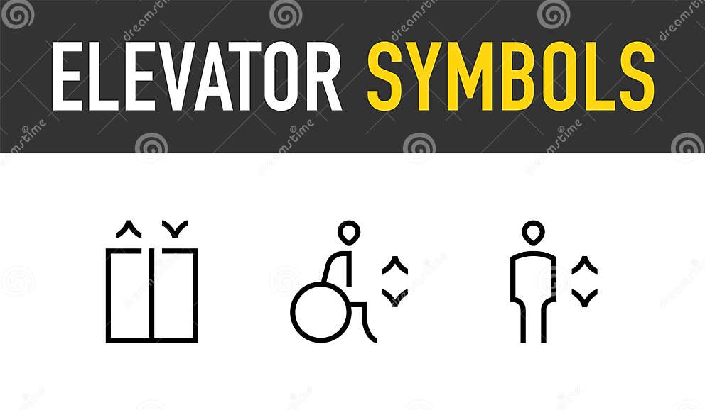 Elevator symbols icons. stock vector. Illustration of public - 320945812