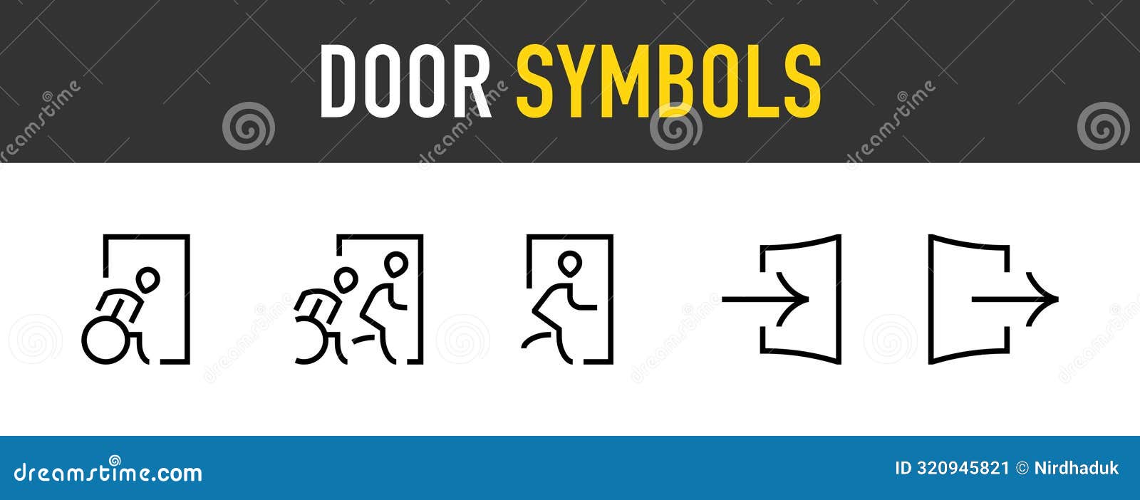 Door symbols icons. stock vector. Illustration of information - 320945821