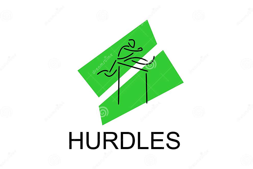 Hurdles Vector Line Icon. Athletic Sports Logo, Equipment Sign Stock ...