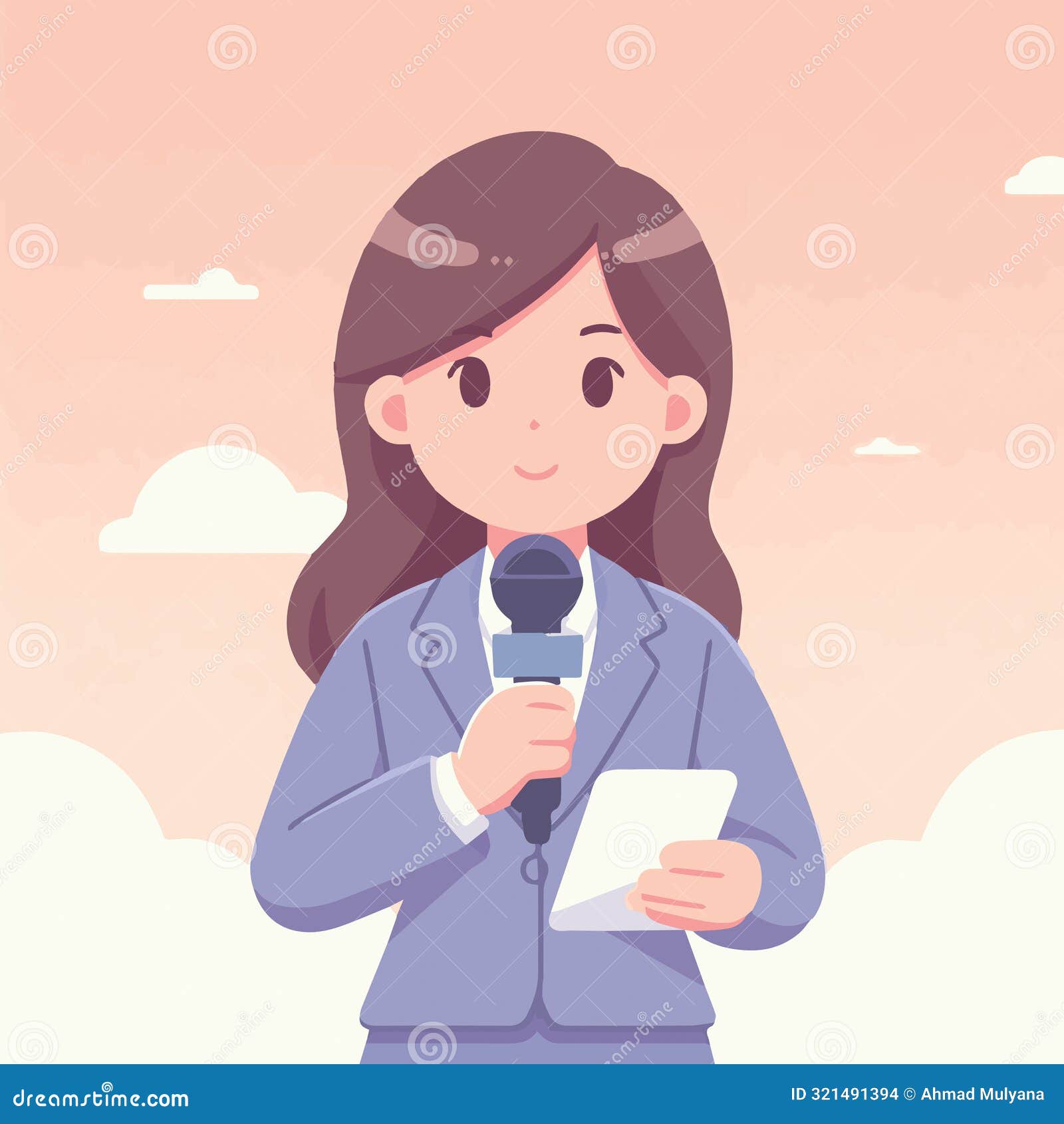 Reporter man stock vector. Illustration of journalism - 321491394