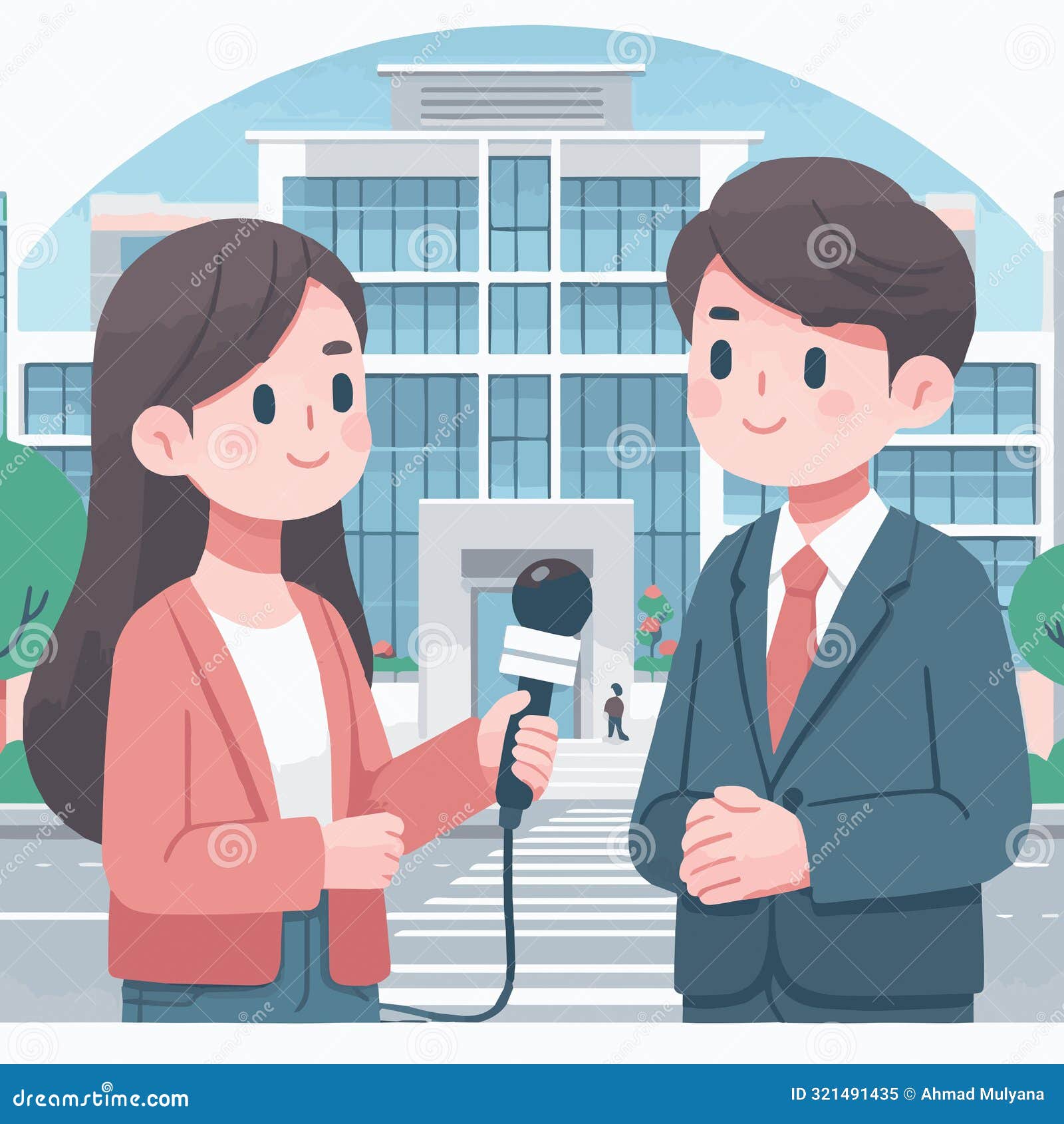 Reporter man stock vector. Illustration of broadcast - 321491435