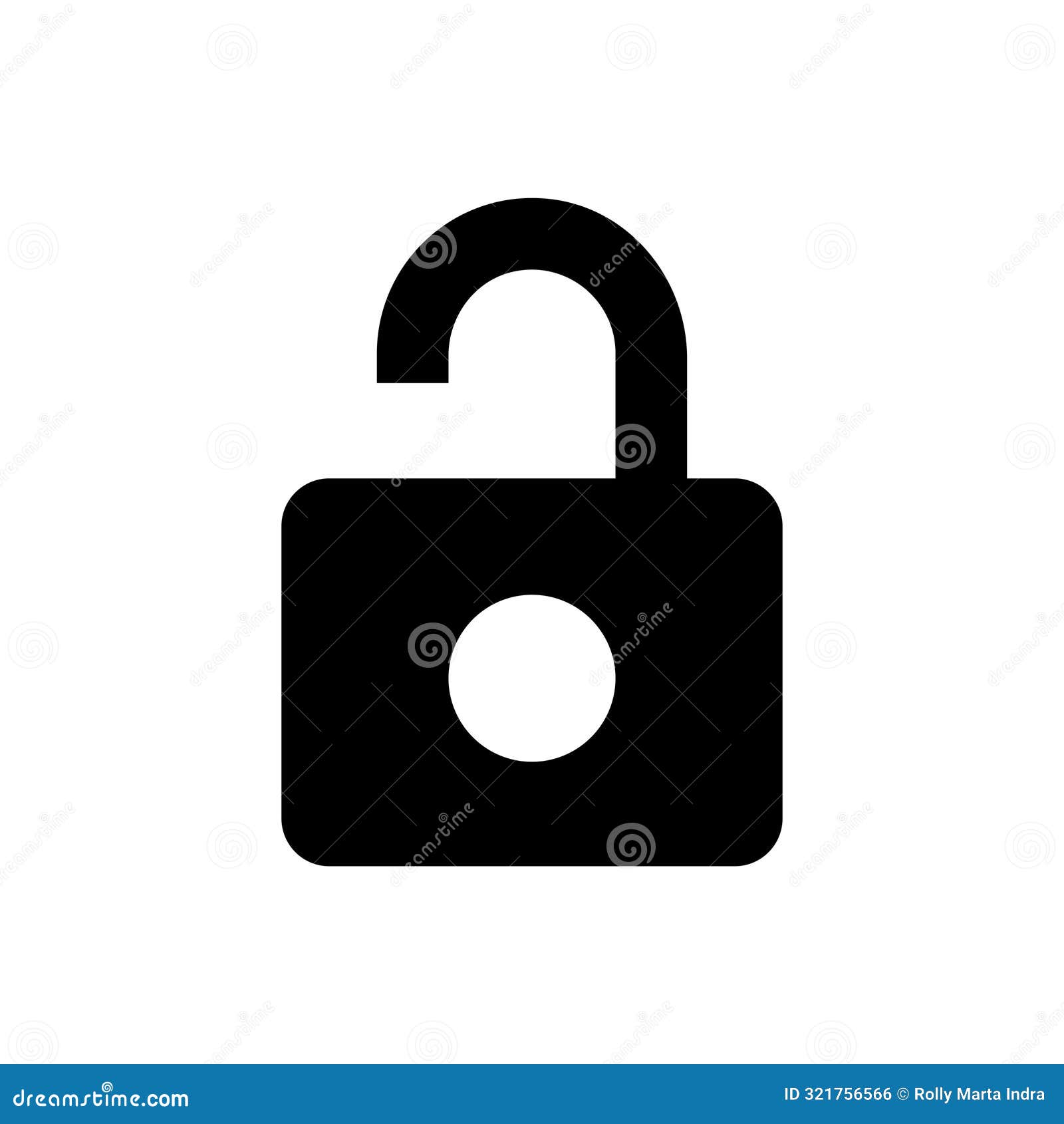 Open Padlock Style Vector Icon Isolated on Blank Background. Editable ...