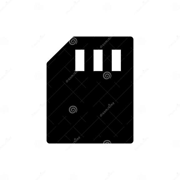 Memory Card or SD Card Port Style Vector Icon Isolated on Blank ...