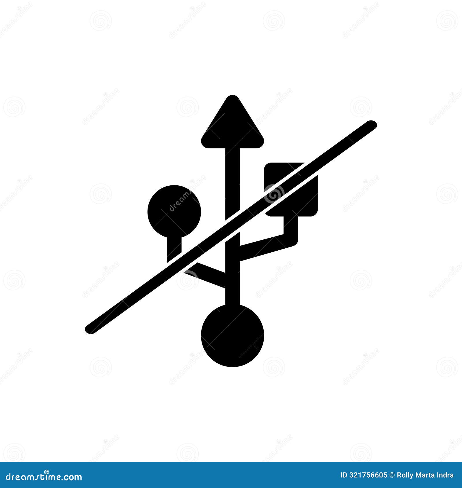 Unconnected Usb Port Vector Icons Style Isolated On A Blank Background ...