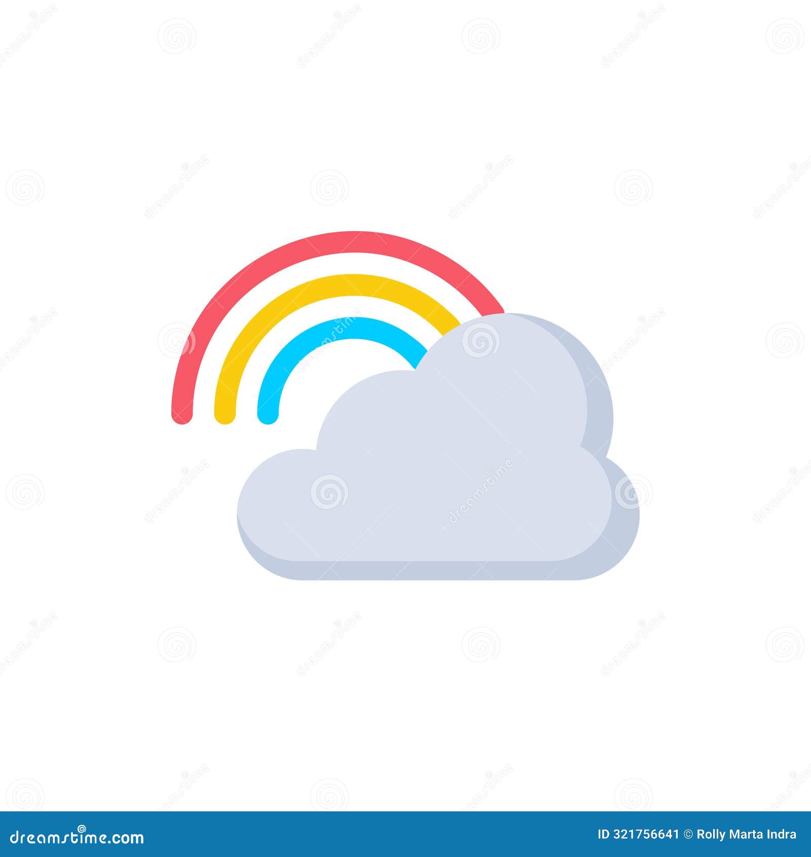 Cloud Vector Icon with Rainbow. Vector Sign Illustration for Rainbow ...