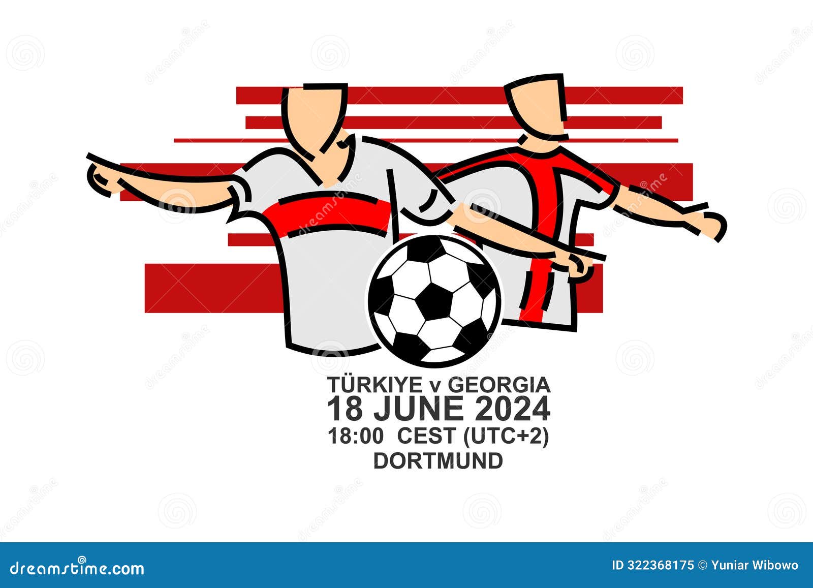 Turkey Vs Georgia, 2024 Football Match, Vector Illustration. Stock ...