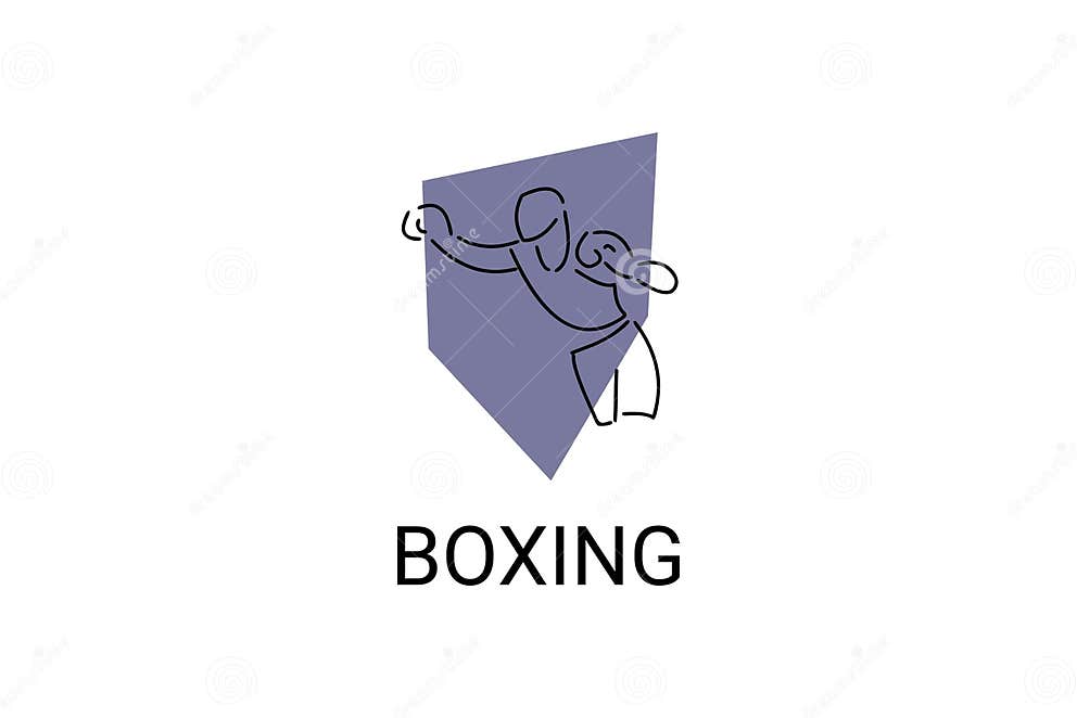 Boxing Sport Vector Line Icon. Sportsman, Practice Boxing Stance Stock ...