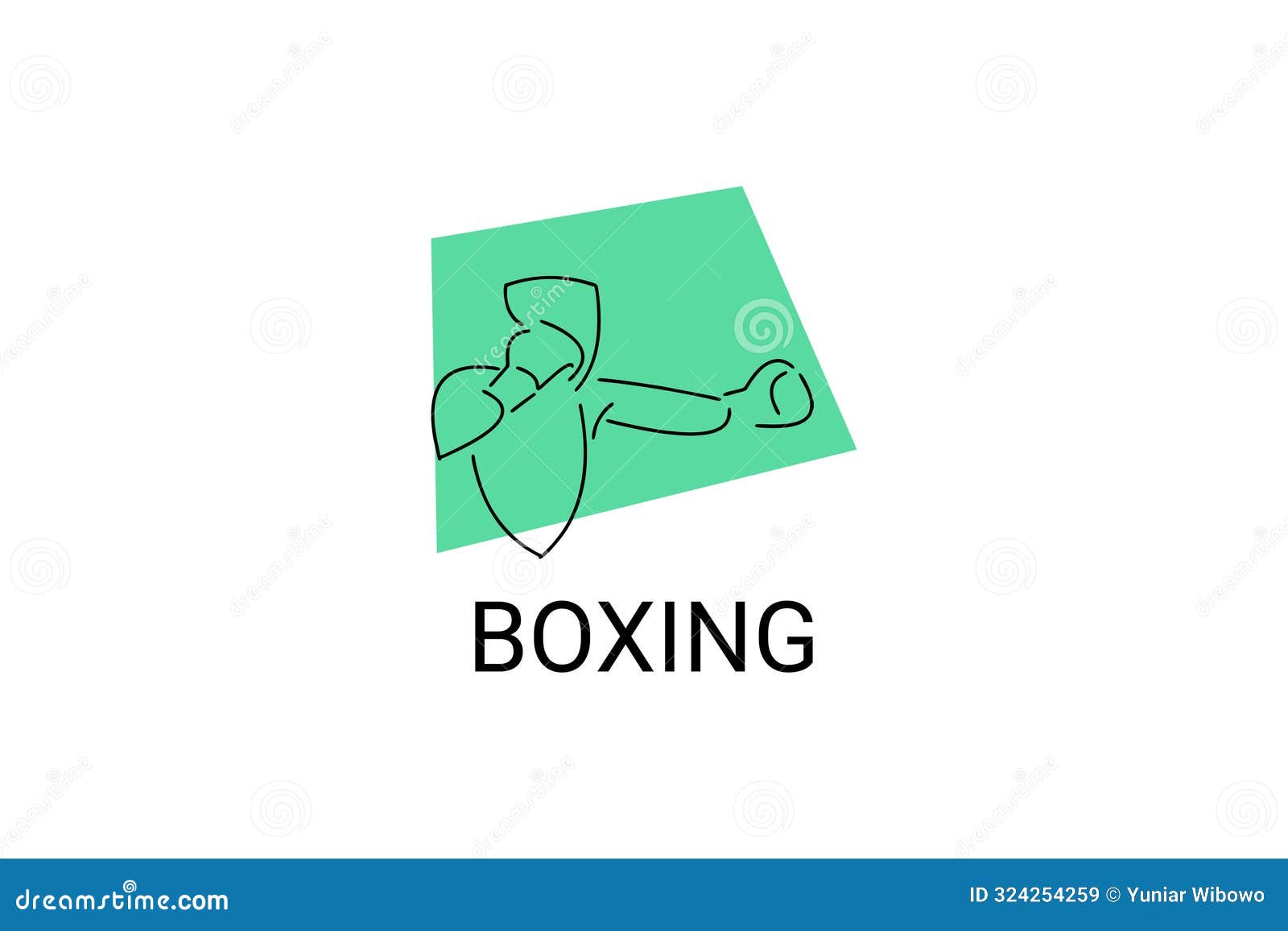 Boxing Sport Vector Line Icon. Sportsman, Practice Boxing Stance Stock ...
