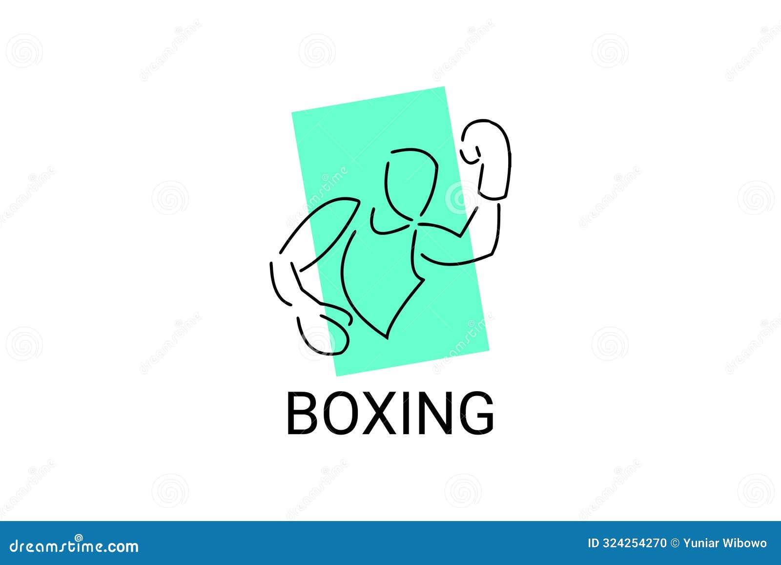 Boxing Sport Vector Line Icon. Sportsman, Practice Boxing Stance Stock ...