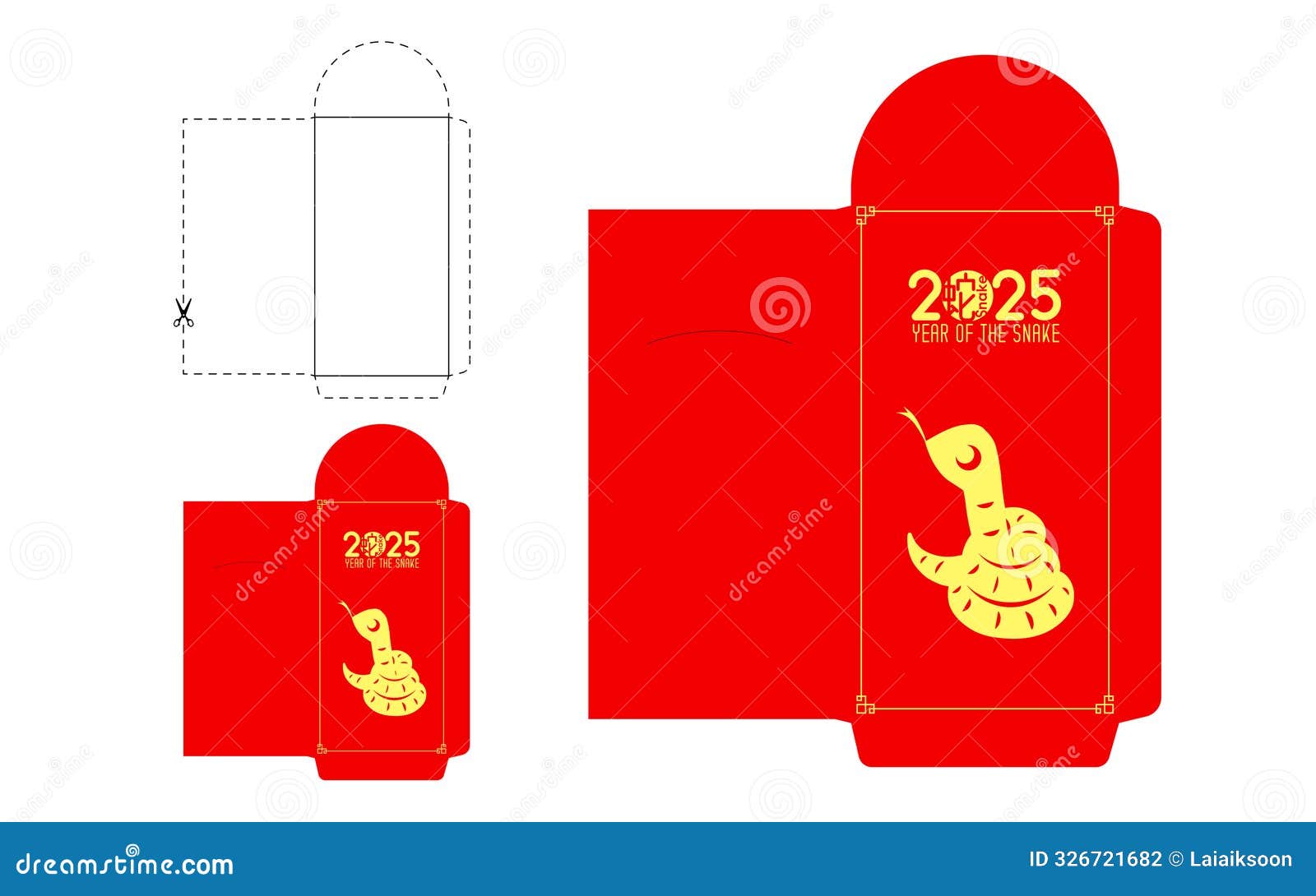 2025 Money Red Packet Ang Pao. Cute Paper Cut Snake with Chinese Word ...
