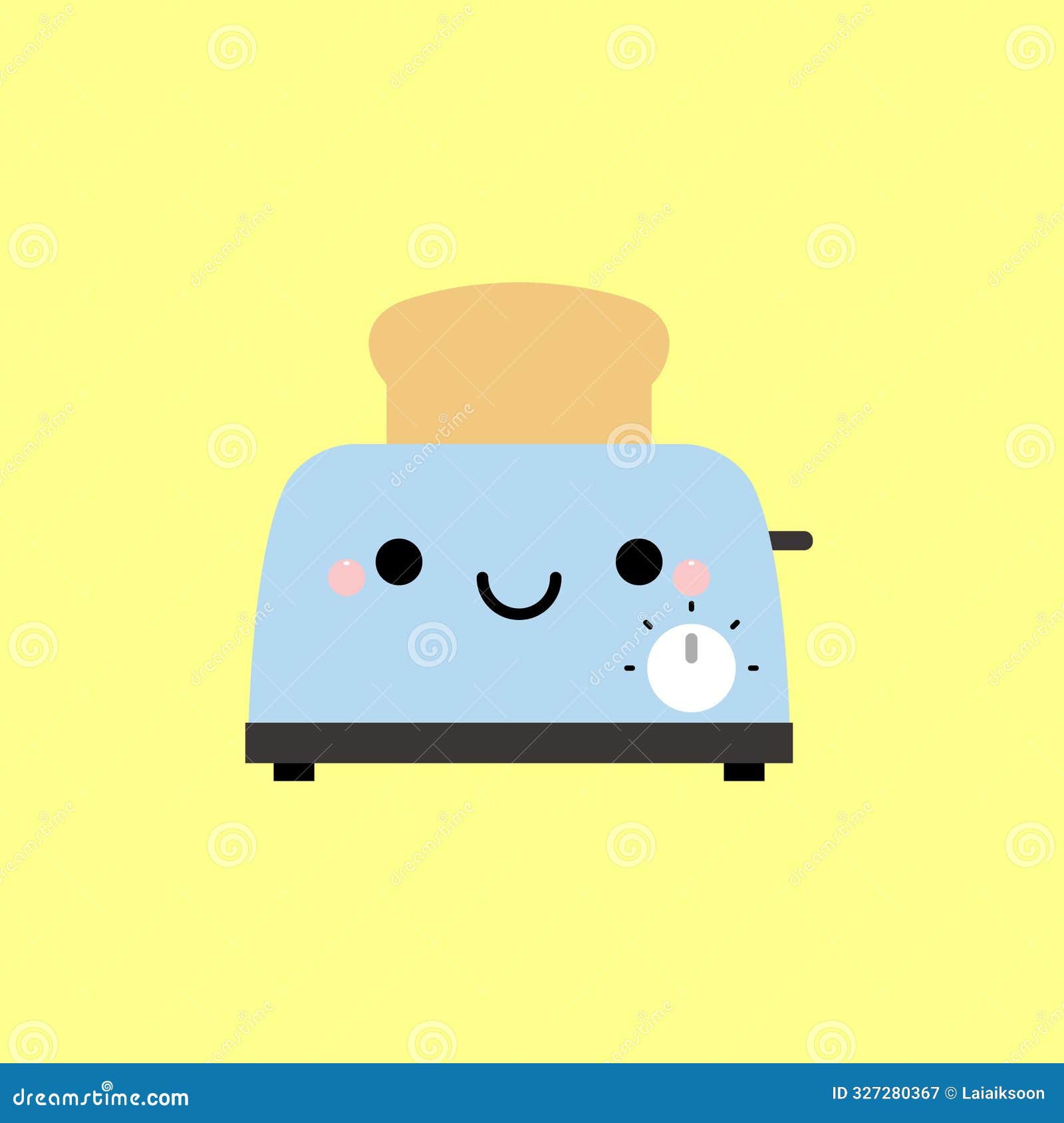 Cute Smiling Slice Toaster Icon. Stock Illustration - Illustration of ...