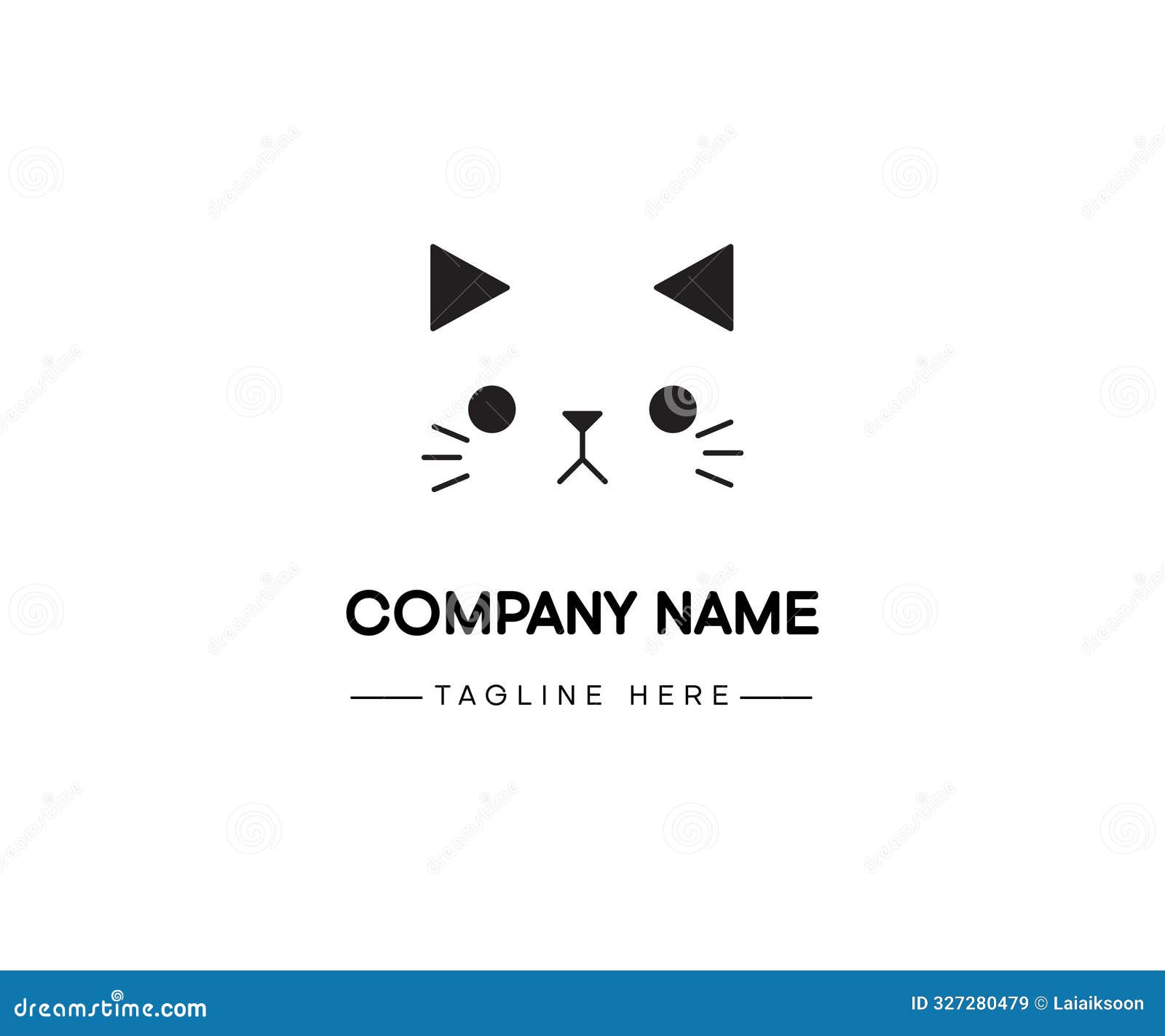 Cat Head Logo Design Icon. Cat Animal Logotype Concept Lineart Style ...