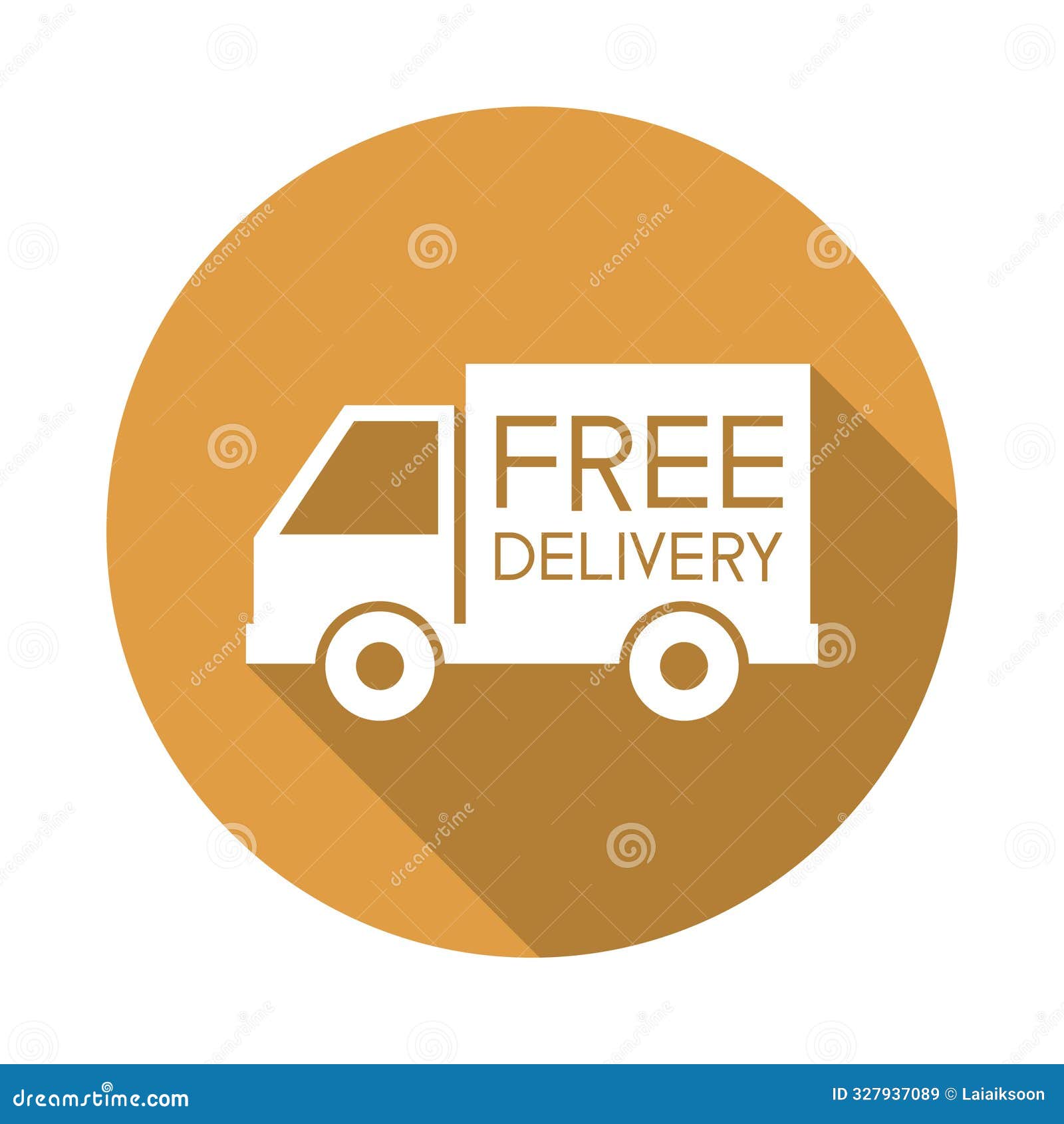 Free Shipping Delivery Truck Flat Icon for Apps and Websites. Stock ...