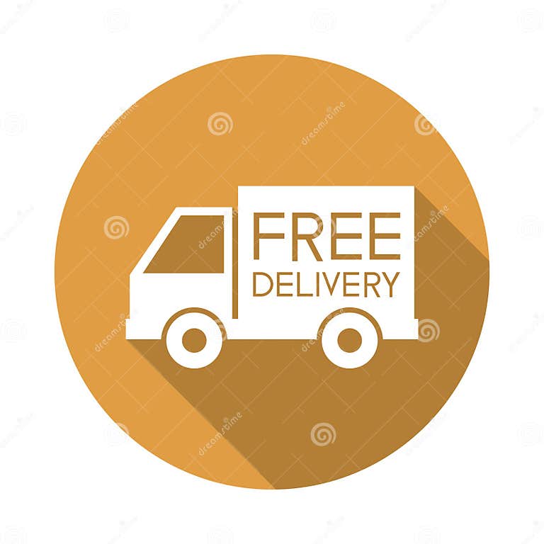 Free Shipping Delivery Truck Flat Icon for Apps and Websites. Stock ...