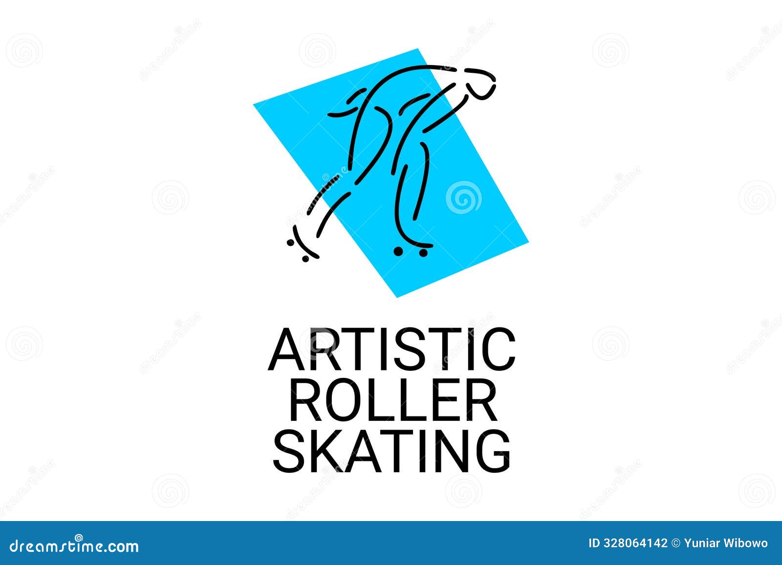Artistic Roller Skating Sport Vector Line Icon. an Athlete Performing ...