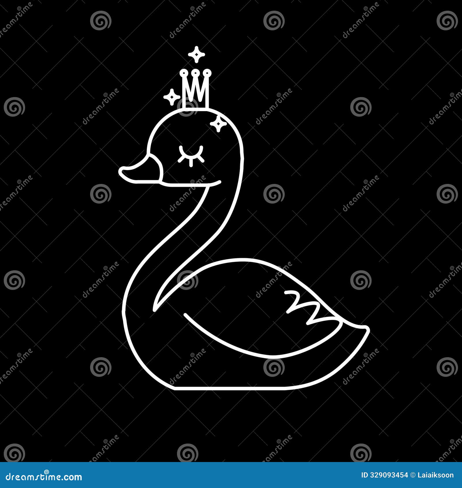 Swan Princess Fairy Tale Set. Beautiful Pink Swan Lake Bird Collection ...