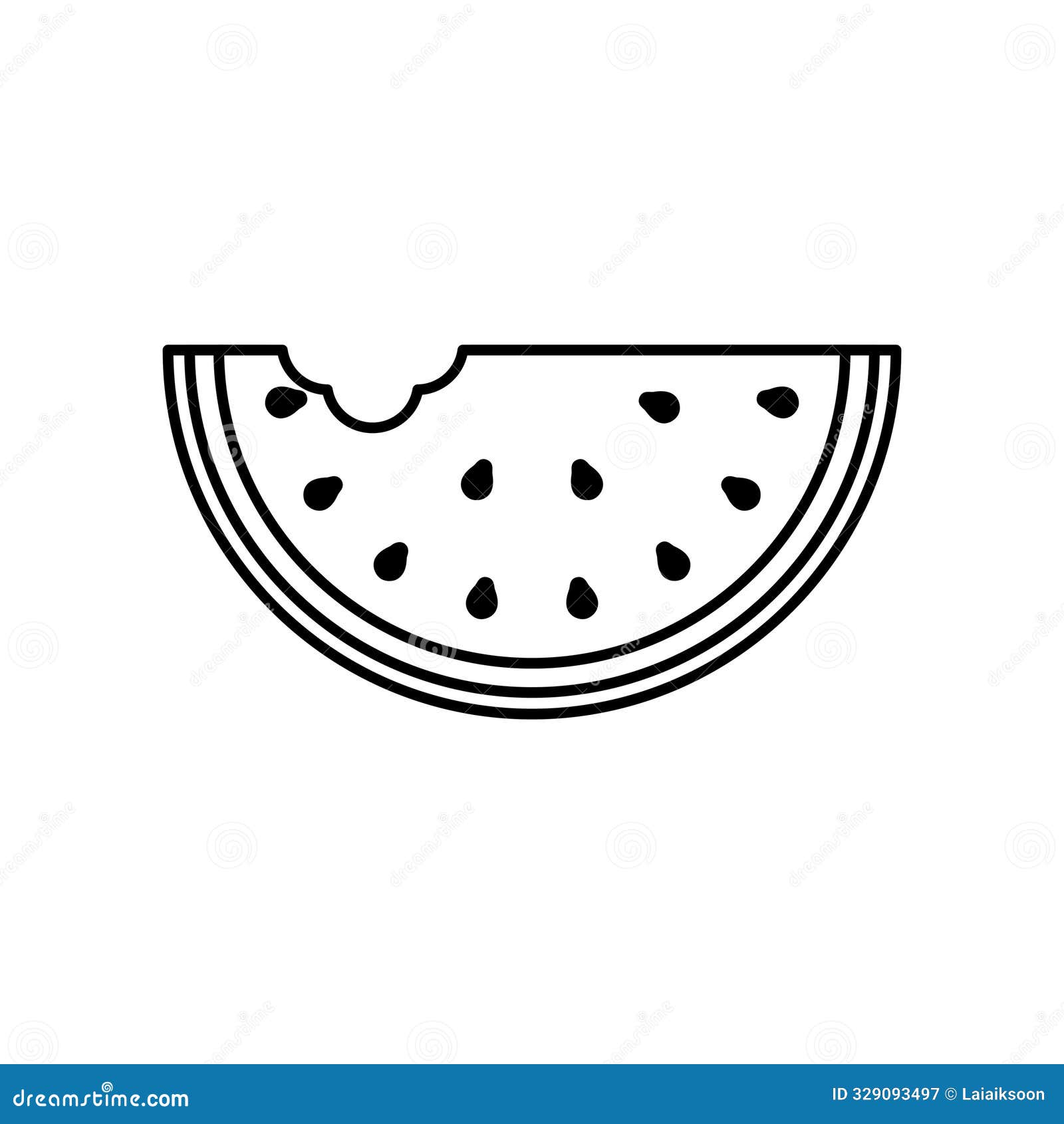 Watermelon - One Line Drawing.Linear Style. Vector | CartoonDealer.com ...