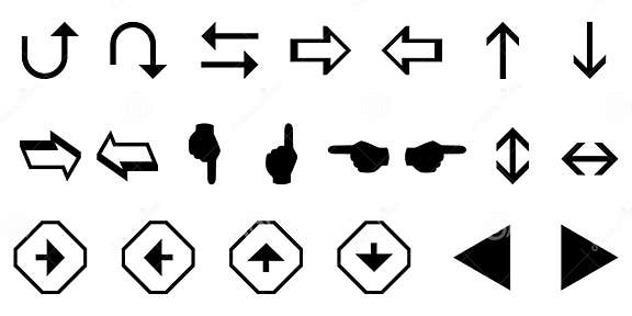 Arrow Icon, Road Directions Symbol Vector Illustration Stock ...