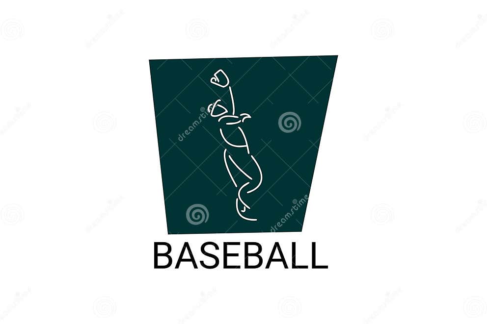 Baseball Player Vector Line Icon. Batter and Ball Logo, Equipment Sign ...
