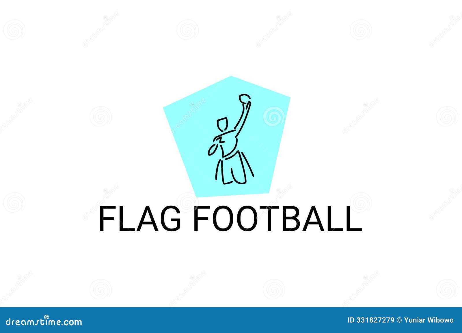 Flag Football Sport Vector Line Icon. an Athlete Playing Flag Football ...