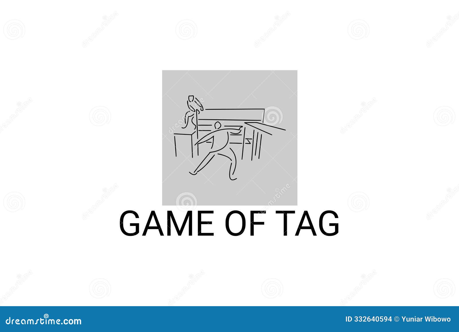 Game of Tag Sport Vector Line Icon. an Athlete Playing Chase Tag Stock ...