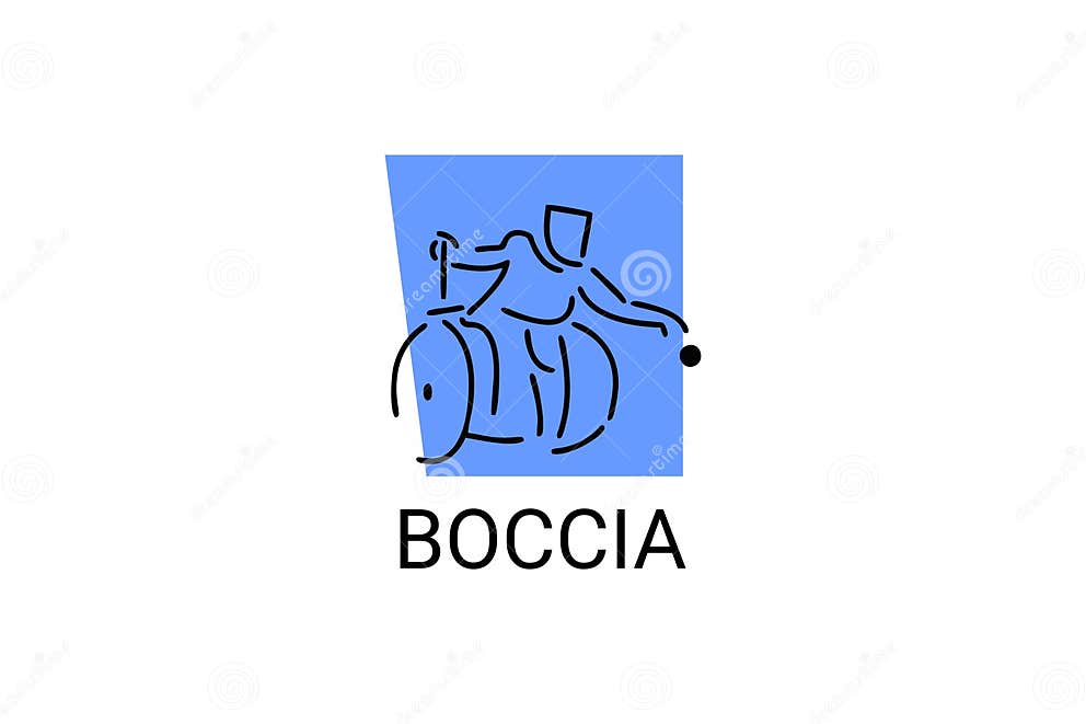 Boccia Sport Vector Line Icon. Parasport Stock Vector - Illustration of ...