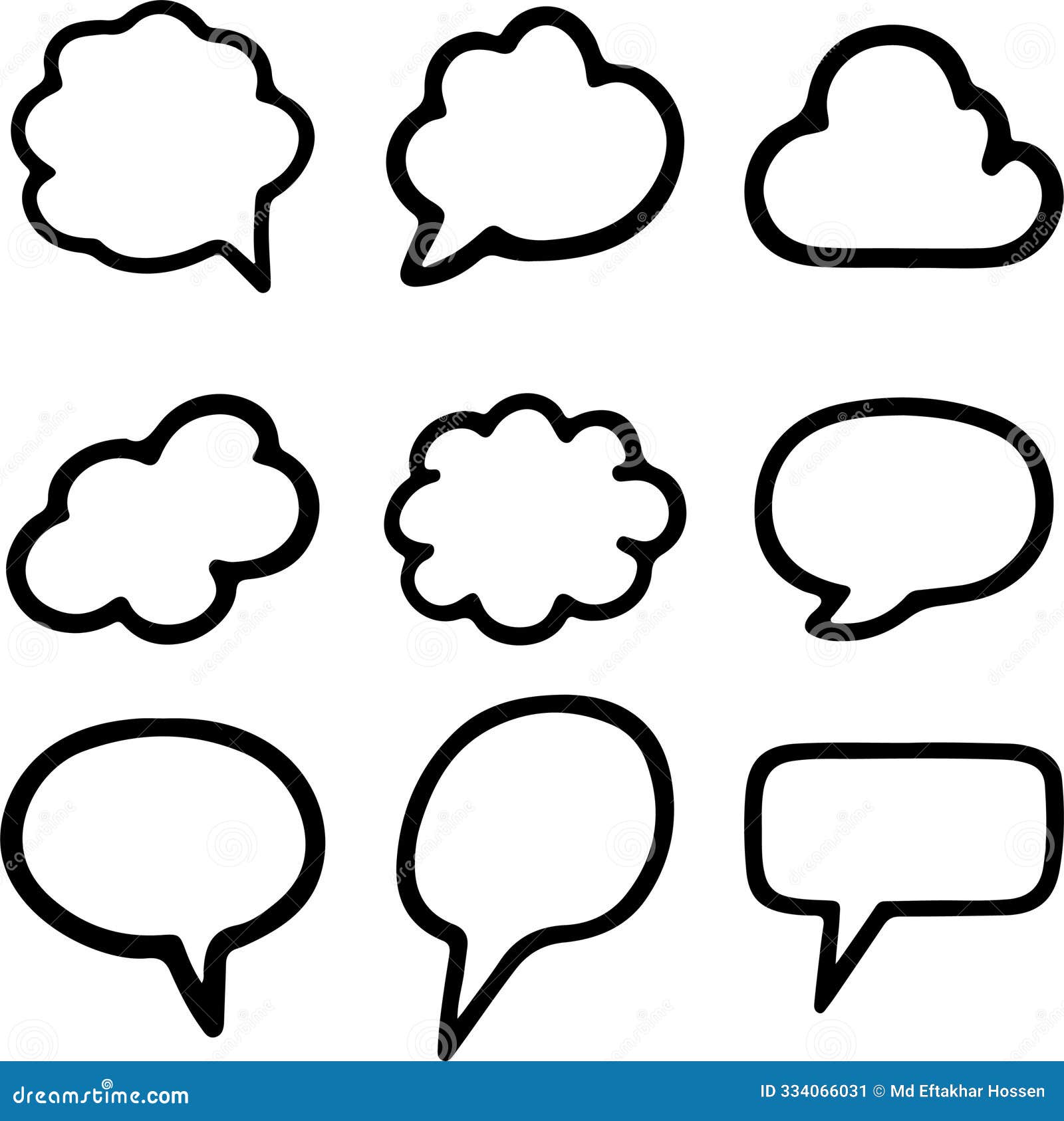 Cartoon Chatting Box, Message Box or Thinking Sign Boarders. Stock ...