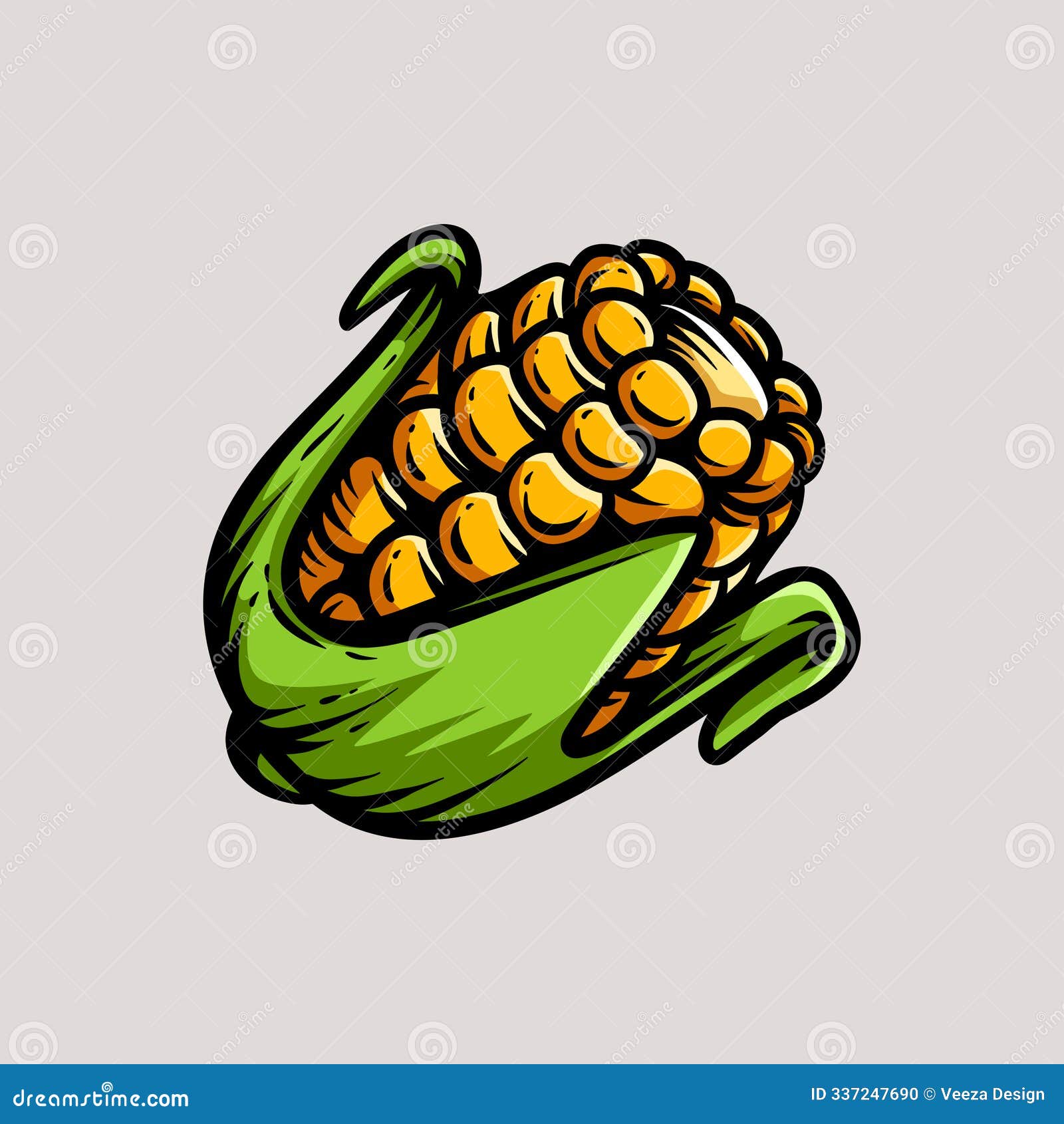 Small Corn Line Art Style Sketch Classic Vintage Design Stock ...