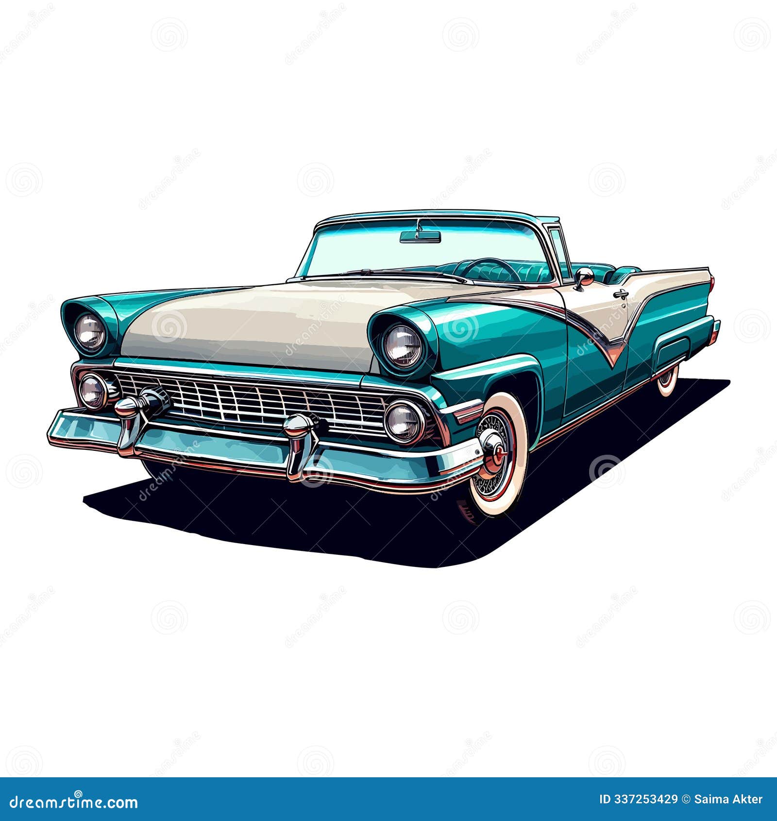 Classic Retro Car Artwork with Detailed Vector Elements Stock ...
