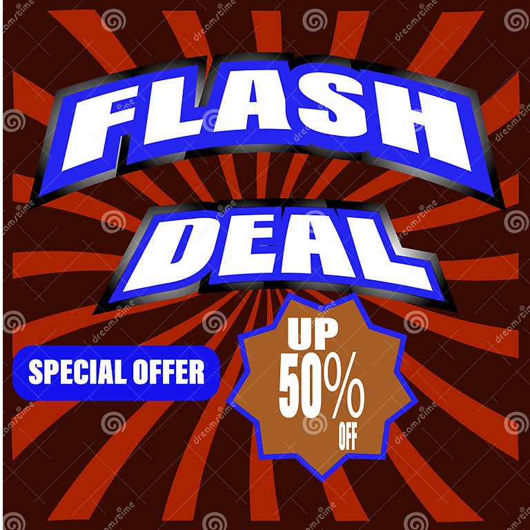 Flash Super Sale Deal Banner with Discount Offer Details Stock Vector ...