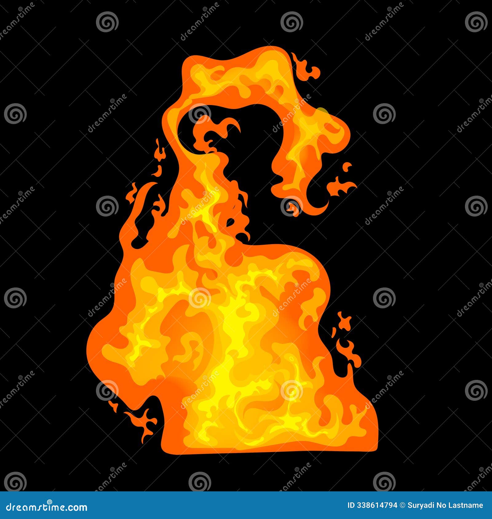 Fire Border Flames, Blaze Fire Icon Symbol Element Vector. Stock ...