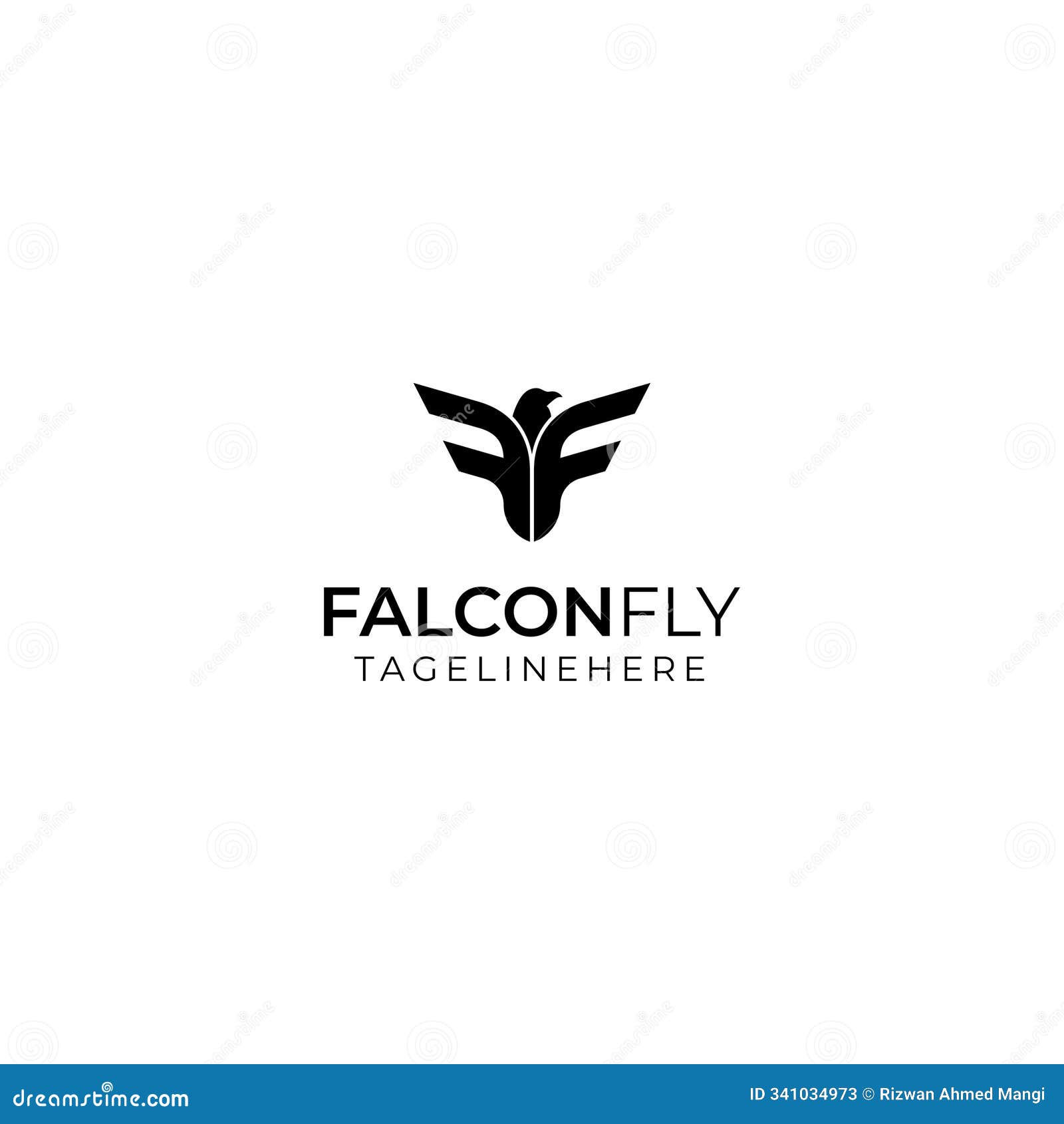 Falcon Logo. Gold Head Of Eagle Circle Symbol . Cartoon Vector ...